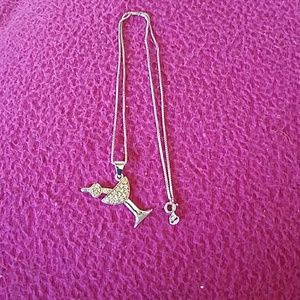 Sterling | Jewelry | Sterling Silver Box Chain Necklace Martini Pendant ...